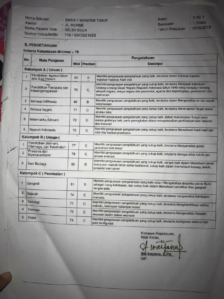 KELAS X SEMESTER 1 | PDF