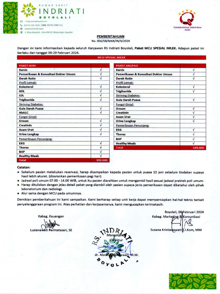 Paket MCU Imlek 2024 | PDF