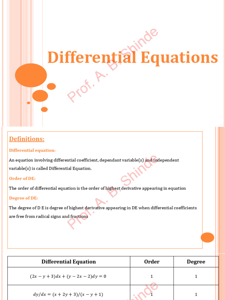 Introduction To Ordinary Differential Equation | PDF