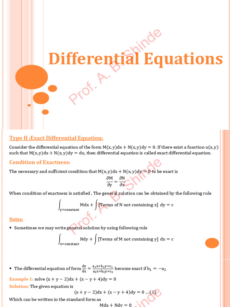 Exact+Differential+Equation | PDF | Equations | Mathematical Physics
