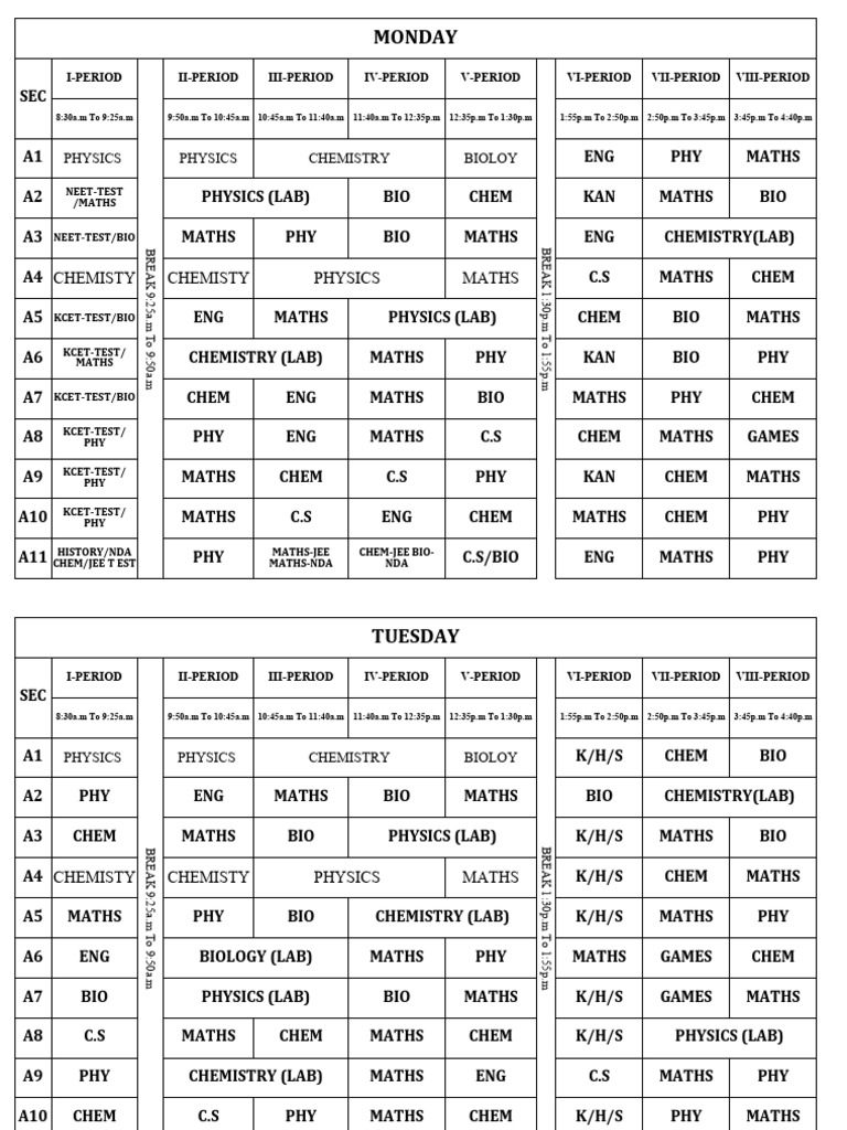 I Pu Time Table (2024-25) | PDF
