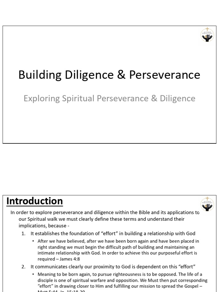 Building Diligence & Perseverance | PDF | Jesus | Disciplines
