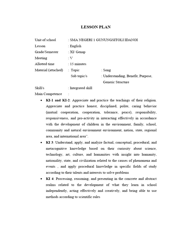 WINAR - RPP MICRO TEACHING WL | PDF | Knowledge | Linguistics