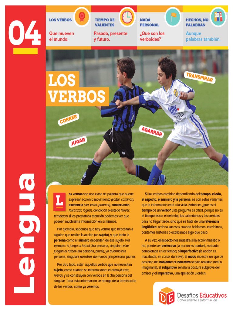 4 Lengua - Verbos - Pasado - Presente - Futuro - Desafíos Educativos ...