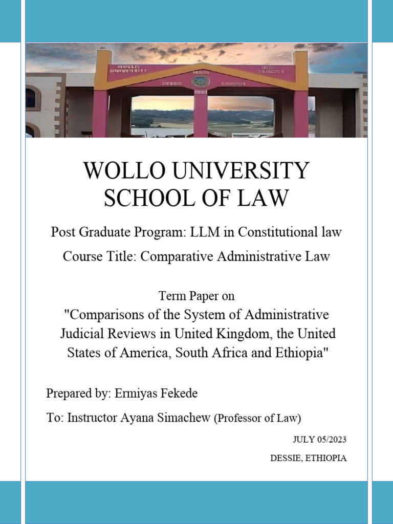 Ermiyas Fekede Term Paper On Judicial Review Final | PDF | Administrative Law | Judicial Review