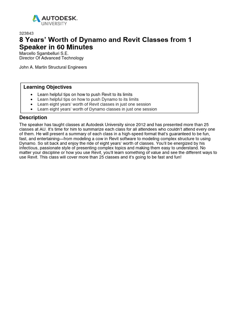 8 Years of Revit & Dynamo Insights | PDF | Autodesk Revit | Building ...