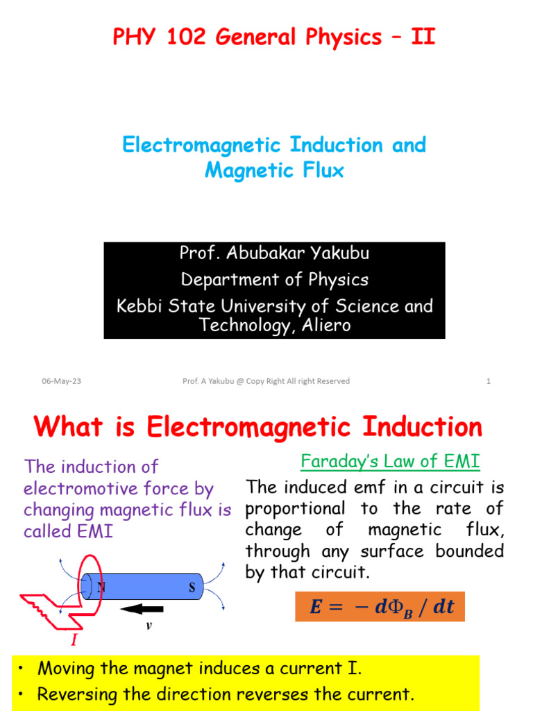 Part 6 | PDF | Electromagnetic Induction | Physical Quantities