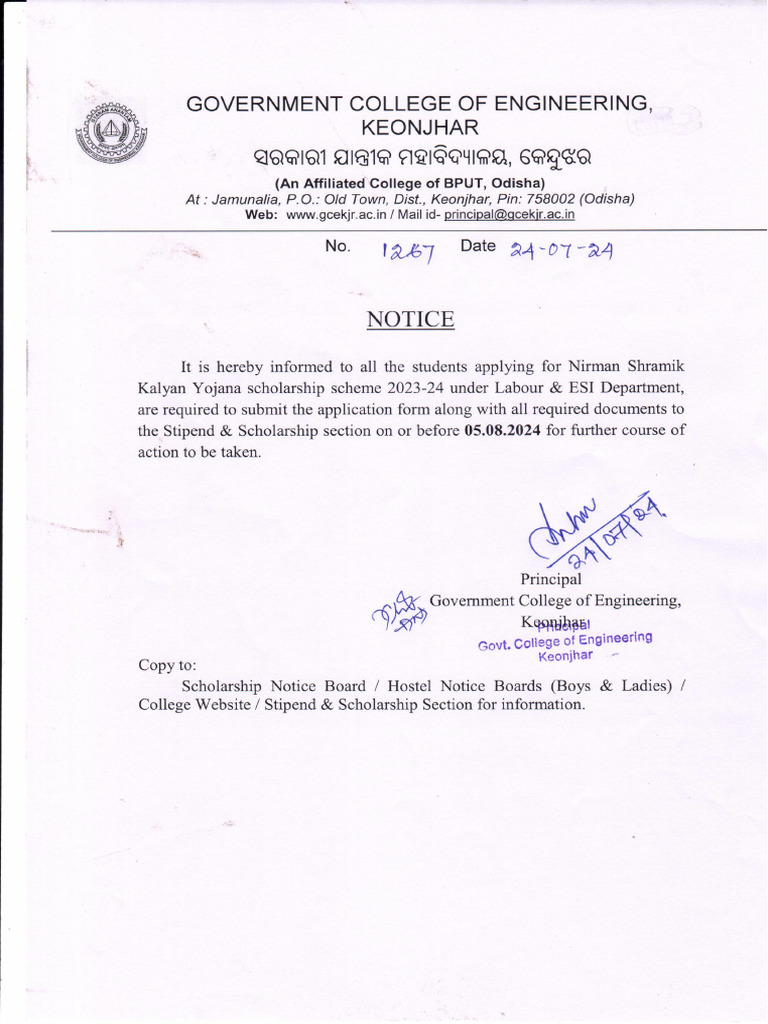 2826notice For Submission of Application Form Along With Required Documents For Nirman Shramik ...
