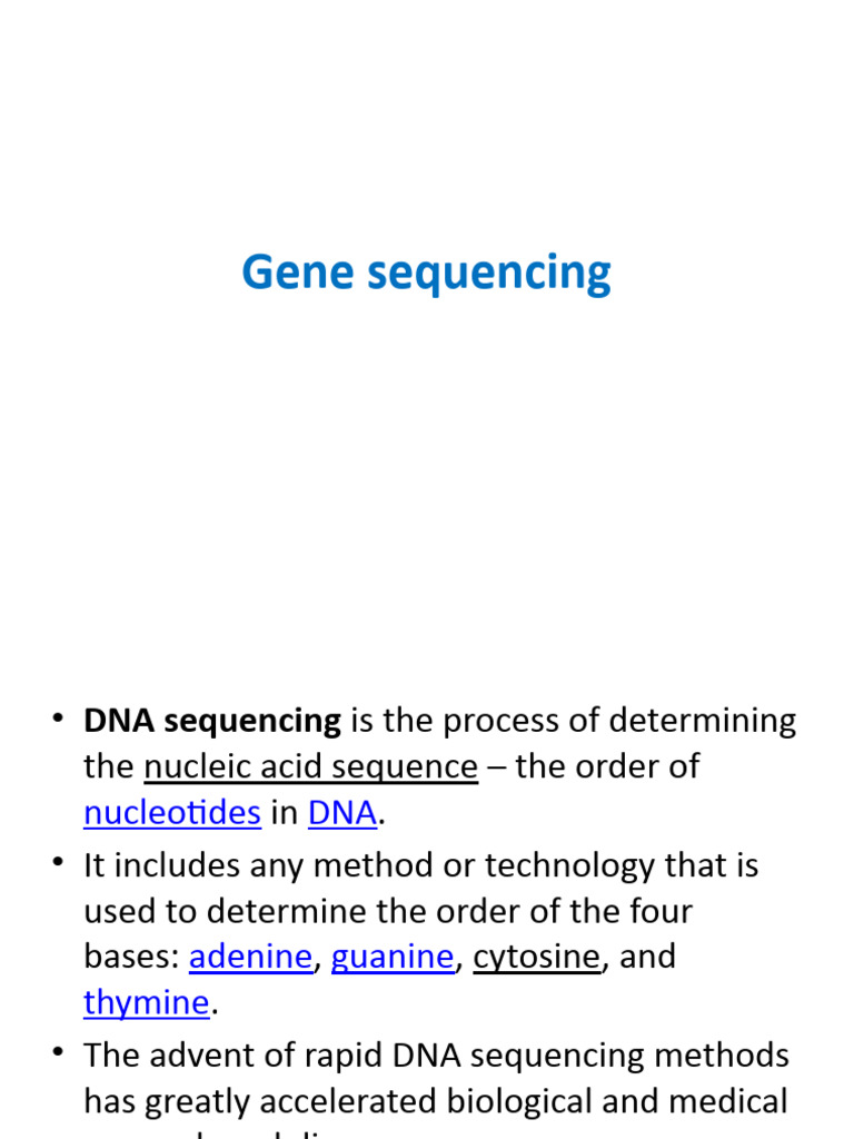 Gene Sequencing Lecture7 | PDF | Dna Sequencing | Dna