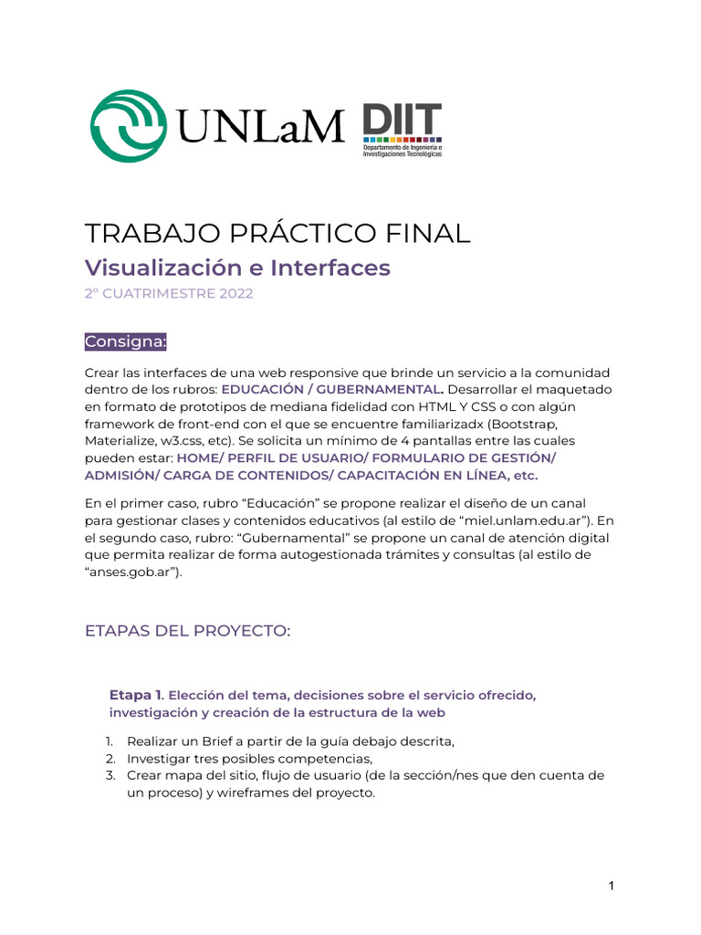 VEI--TRABAJO-PRACTICO-FINAL--Segundo-Cuatr-2022 | PDF | Interfaz de usuario | Bootstrap (marco ...
