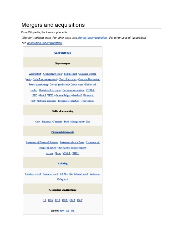 Mergers and Acquisitions | PDF | Mergers And Acquisitions | Valuation ...