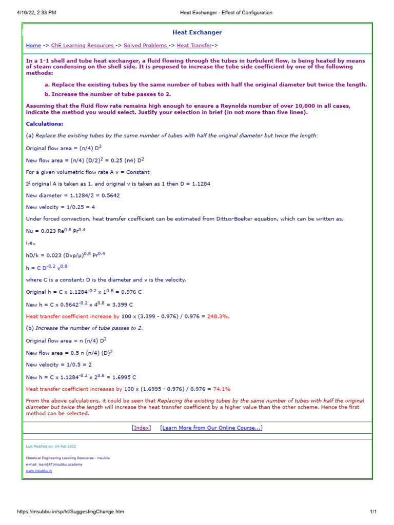 Heat Exchanger Configuration Impact | PDF | Fluid Dynamics | Heat Transfer