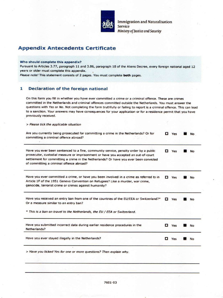 7101 - Appendix Antecedents Certificate JENI ALI RAMDANI | PDF