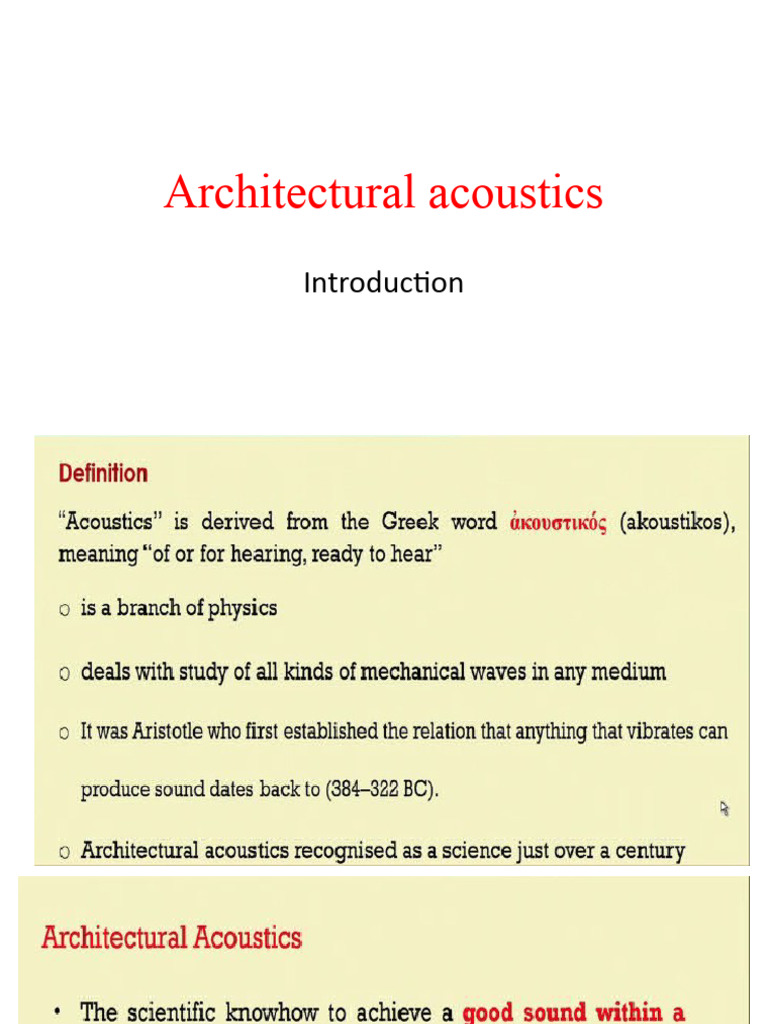 Unit 1 Acoustics Introduction | PDF | Dome | Classical Period (Music)