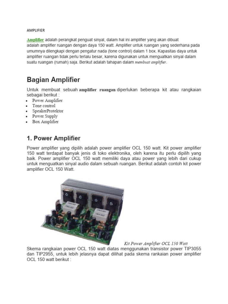 AMPLIFIER | PDF | Teknologi & Rekayasa