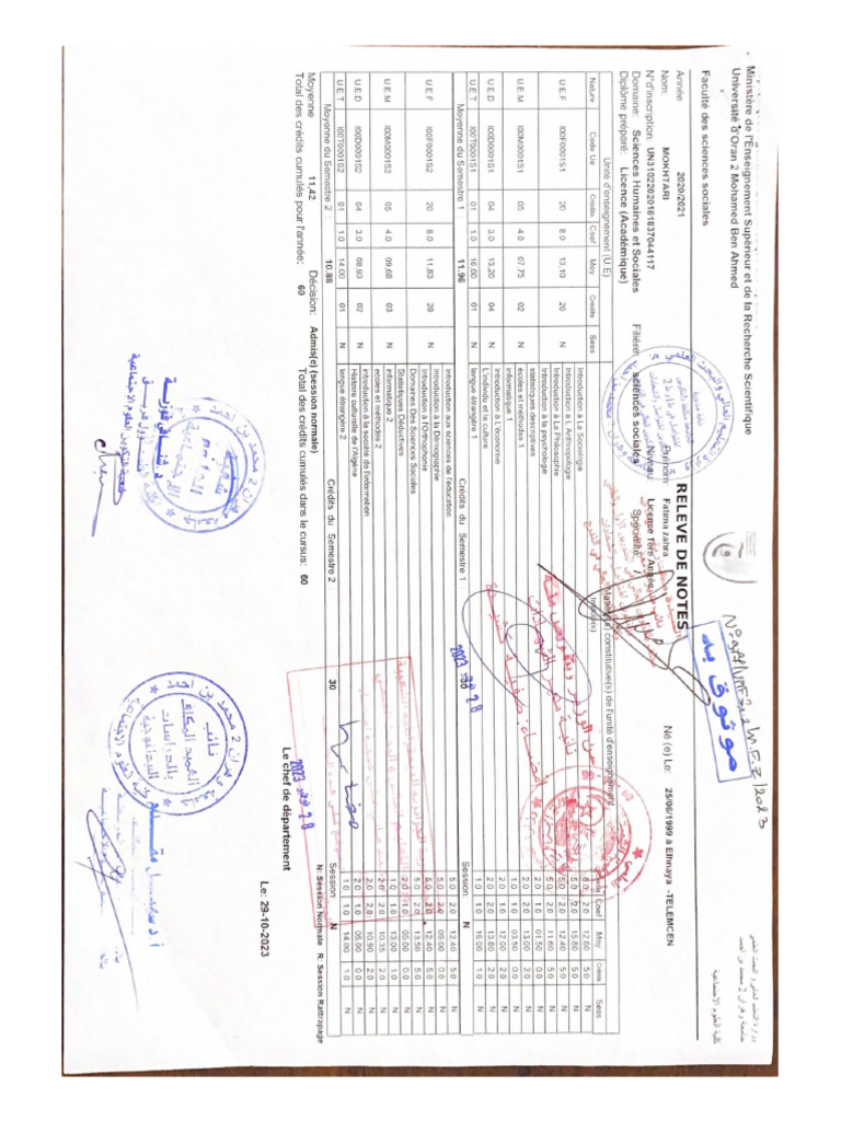 Relevée 1er Univ | PDF