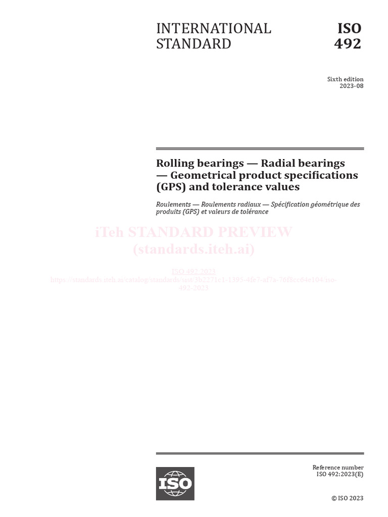 Iso 492 2023 | PDF | Engineering Tolerance | International Organization For Standardization