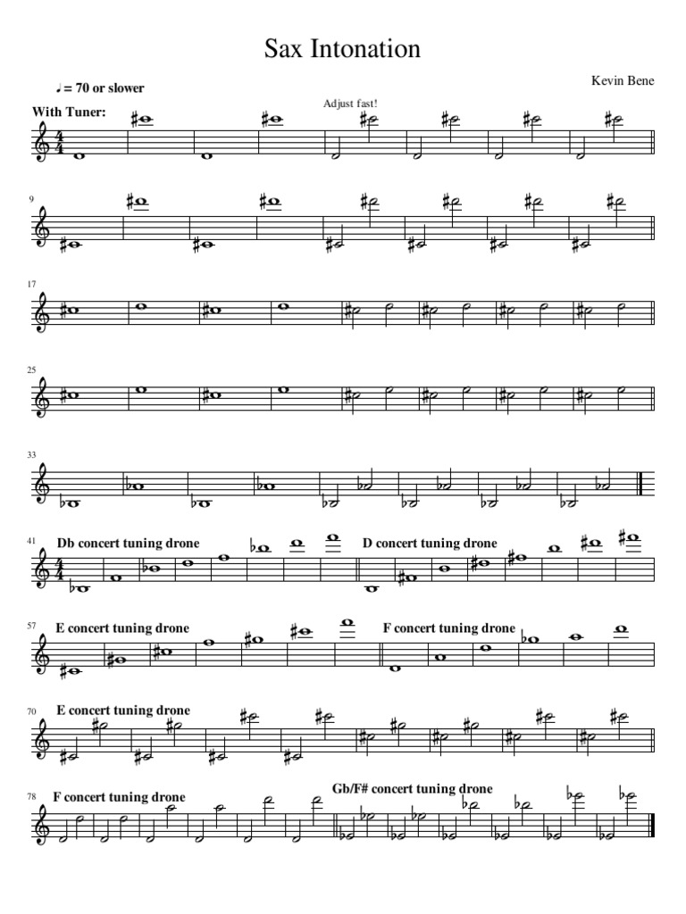 Sax_Intonation | PDF | Musical Instruments | Pitch (Music)