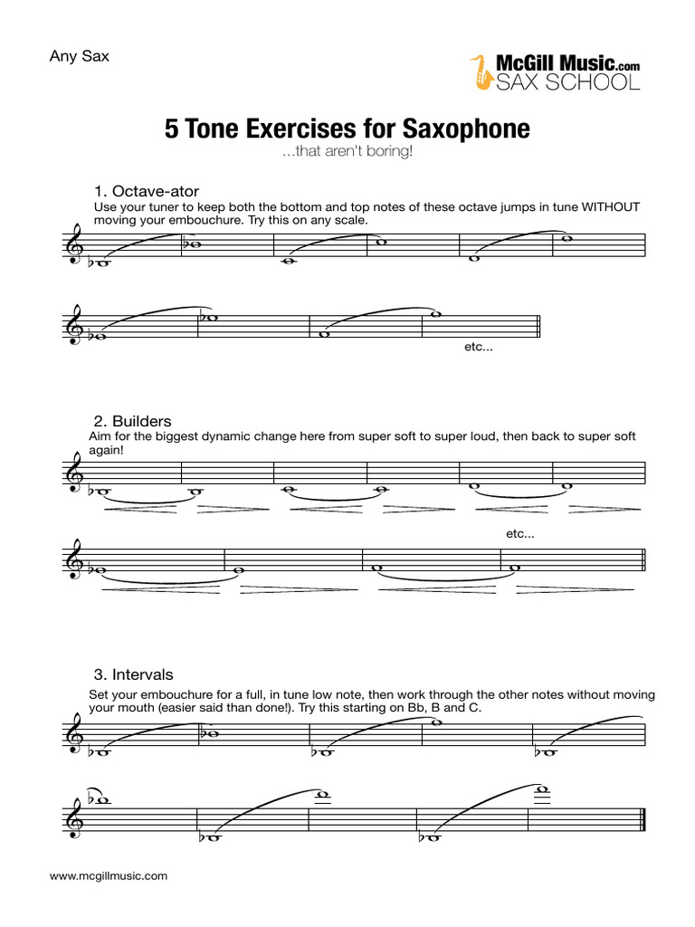 5 Tone Exercises For Saxophone That Aren T Boring - Any Sax | PDF ...