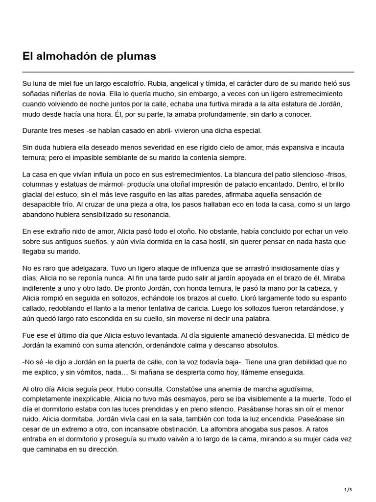 El almohadón de plumas | PDF