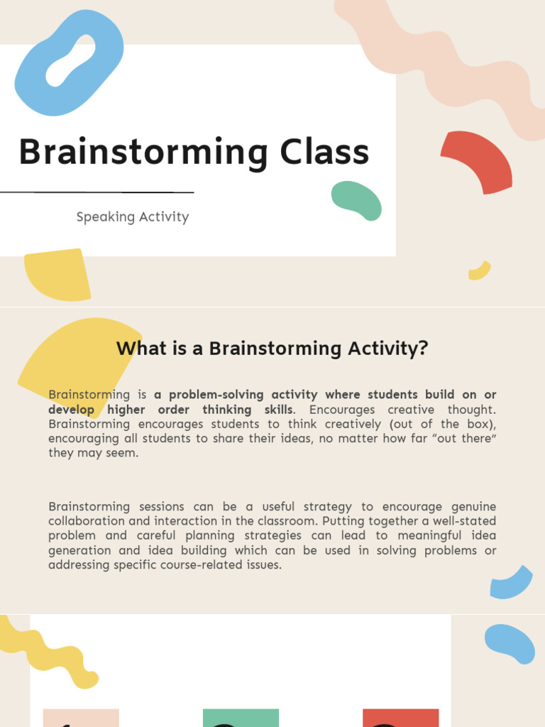 Brainstorm Activity - 1 | PDF | Brainstorming | Thought