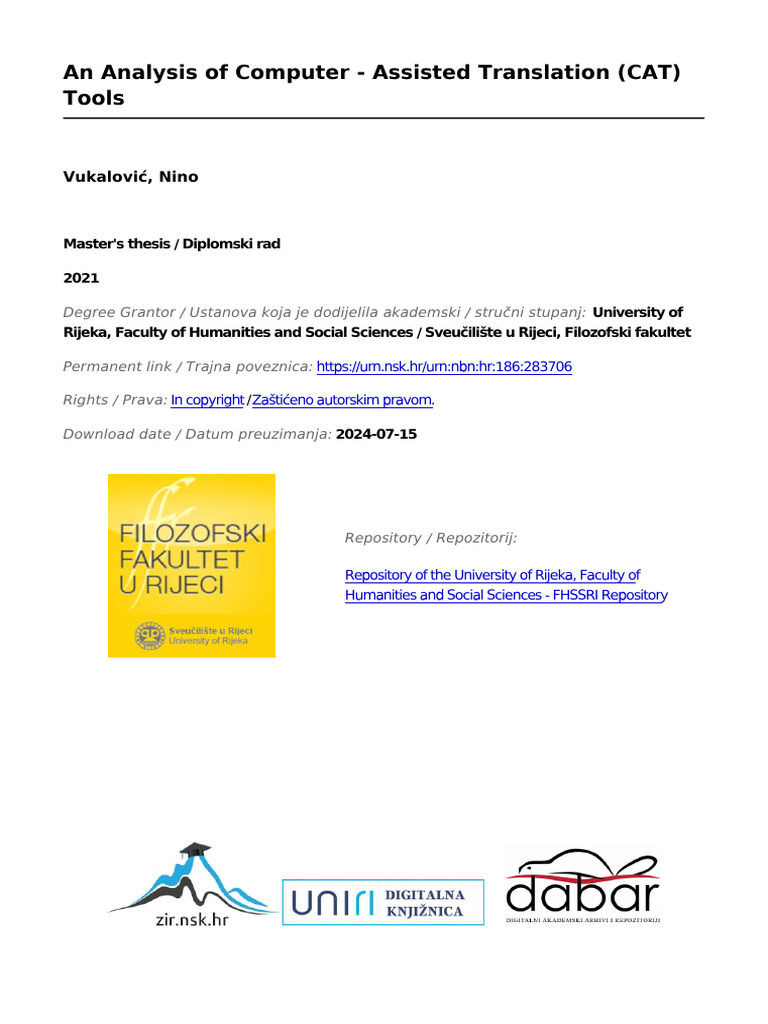 An Analysis of Computer-Assisted Translation (CAT) Tools | PDF ...