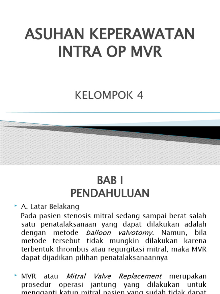 ASUHAN KEP INTRA OP MVR | PDF
