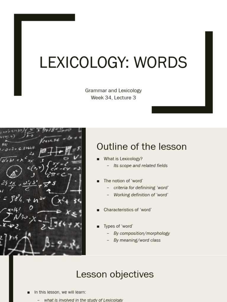 Introduction To Lexicology - Words | PDF | Word | Part Of Speech