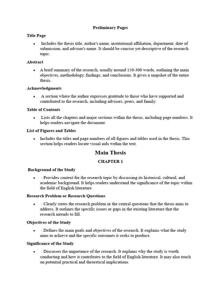 Thesis Sections and Headings | PDF | Methodology | Analysis