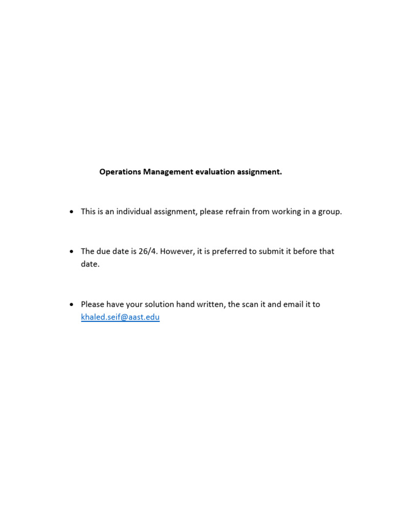 Evaluation Assignment MBA | PDF | Forecasting | Operations Management