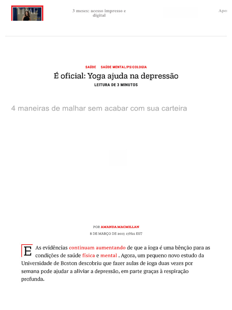 Oficial yoga ajuda na depressao | PDF