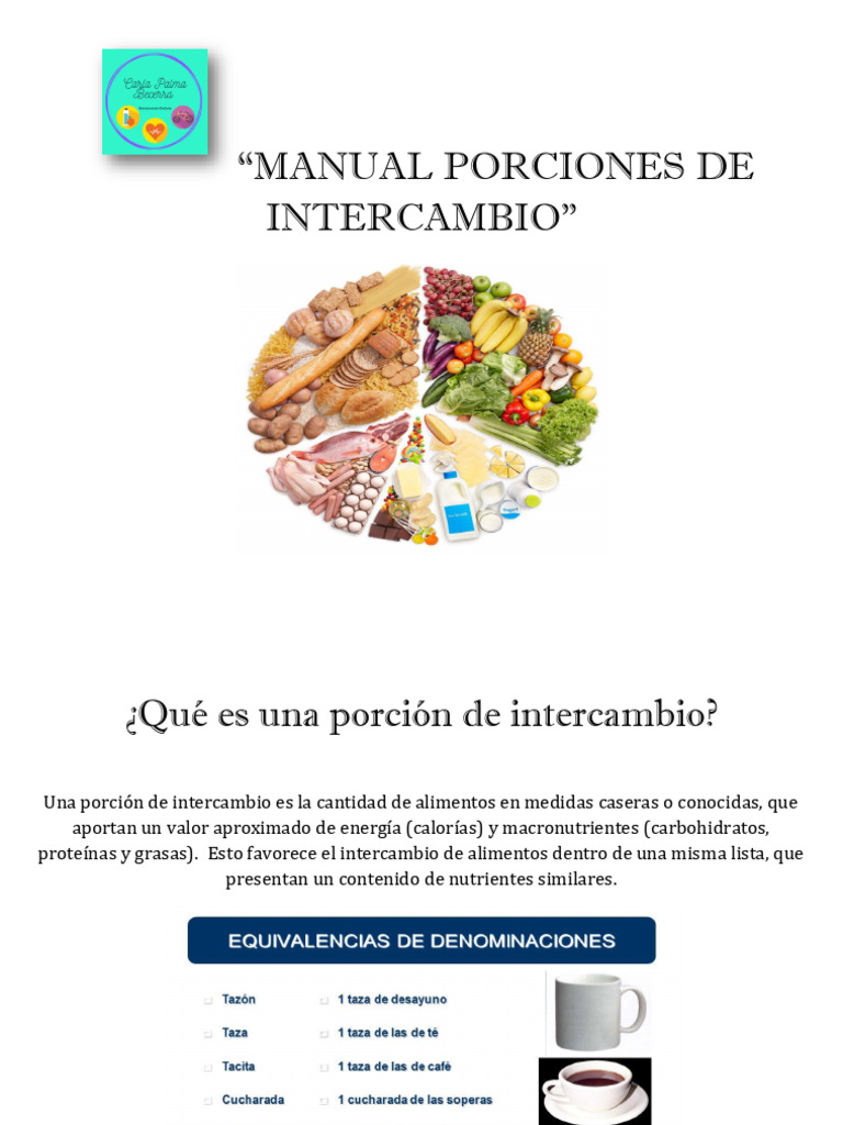 MANUAL PORCIONES DE INTERCAMBIO NCP | PDF | Productos lácteos | Leche