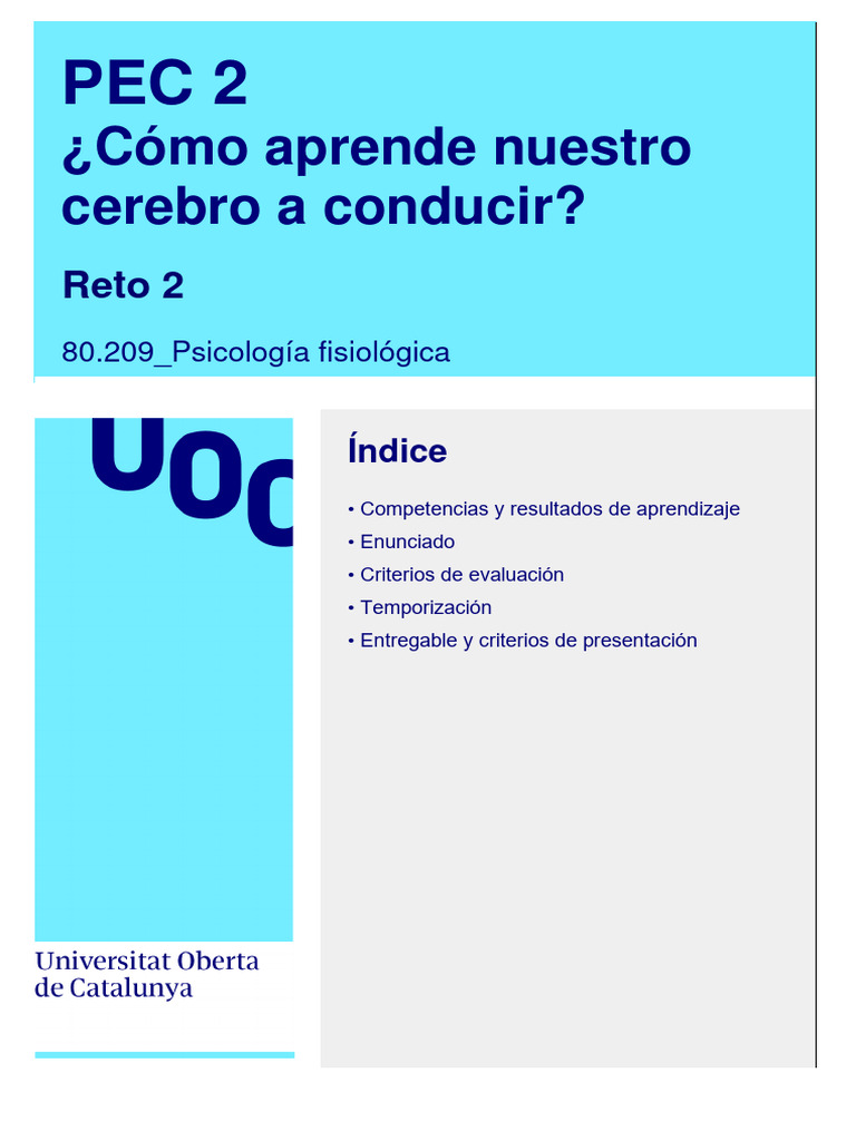 80.290 PEC2 Enunciados 20232 | PDF | Aprendizaje | Memoria