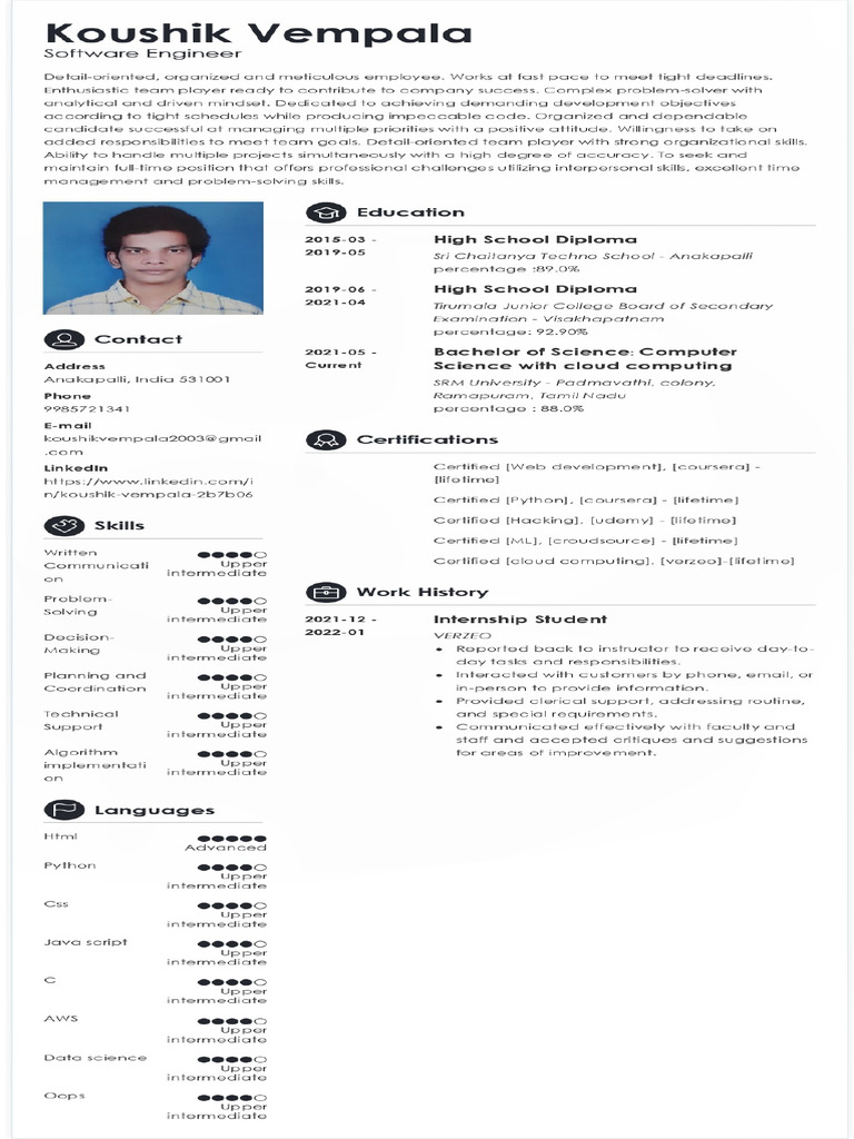 Resume 1 | PDF