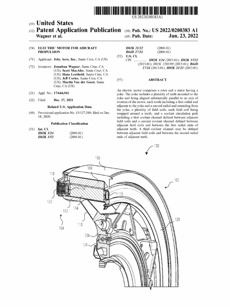 US20220200383A1 Electric motor for aircraft propulsion | PDF | Electric ... US20220200383A1 Electric motor for aircraft propulsion | PDF | Electric ...