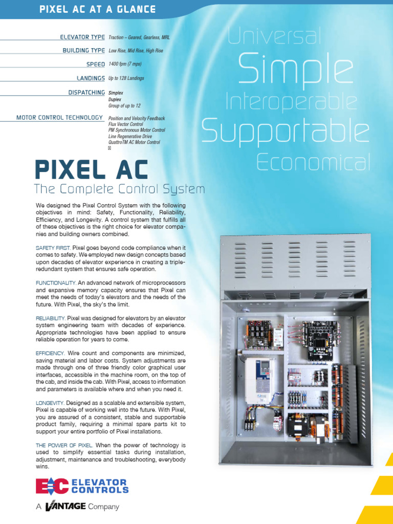 Pixel AC Elevator Controls | PDF | Elevator | Reliability Engineering