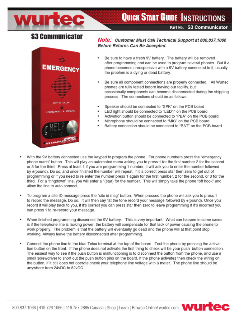 Quick Starts 3 Communicator | PDF | Telephone | Equipment