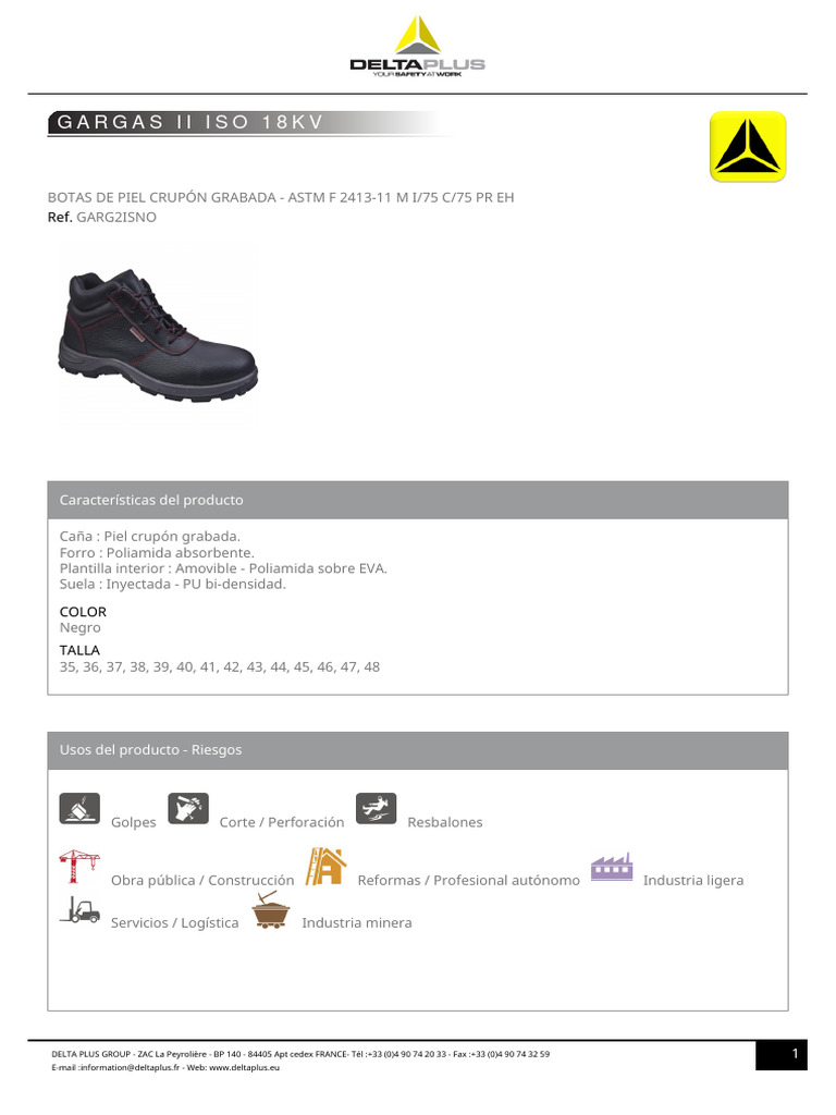 Zapatos Dielectricos Carga Delta Plus 18 KV | PDF