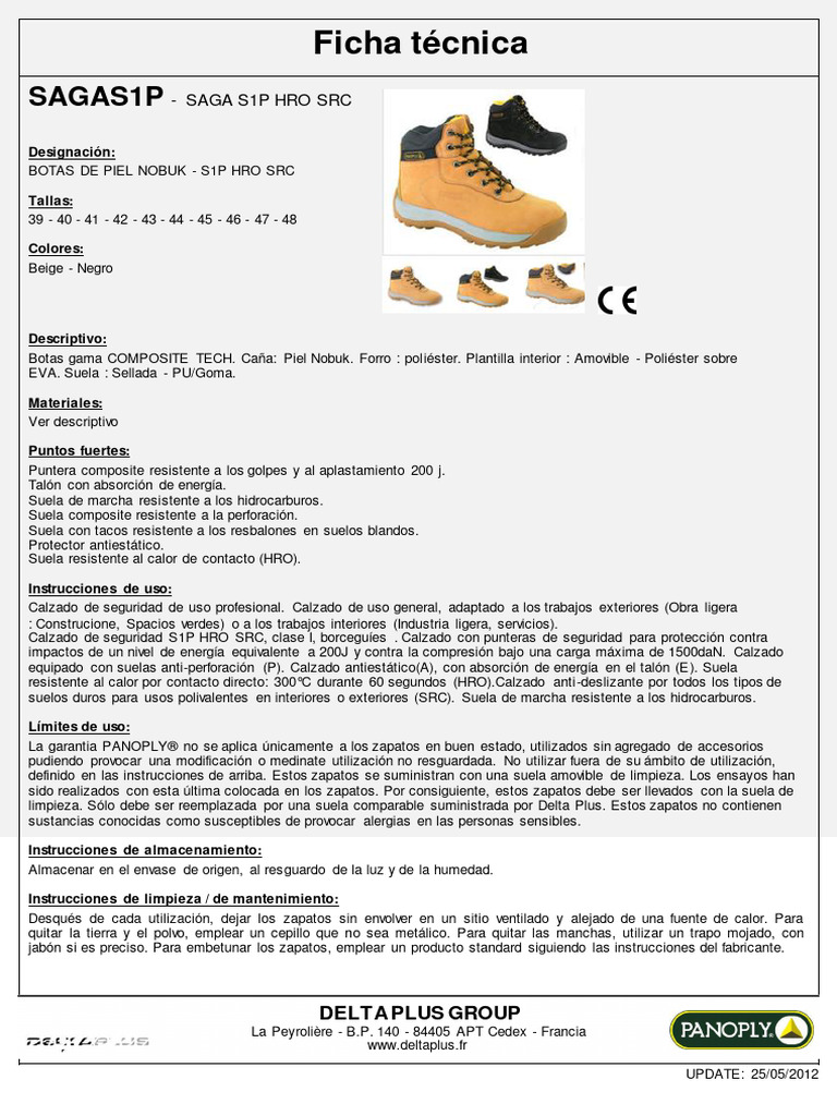 Zapato Delta Plus Saga S1P SRC 1 | PDF | Calzado | Zapato