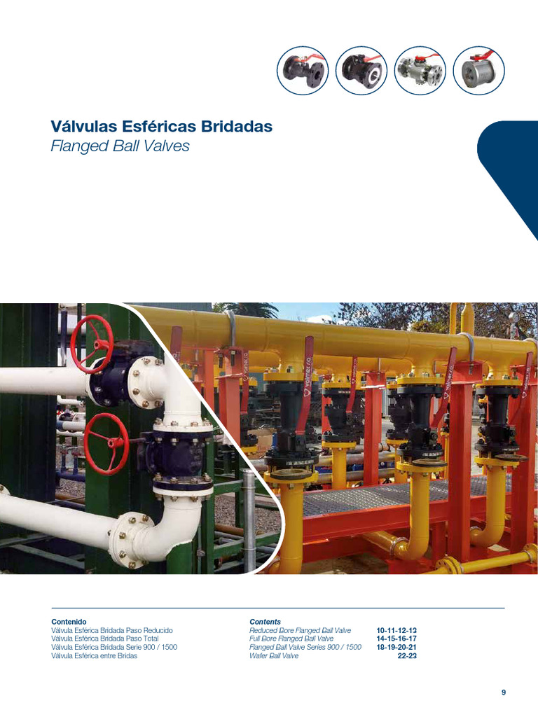 Ficha Técnica Válvulas esféricas Bridadas Valmec | PDF | Materiales | Rieles