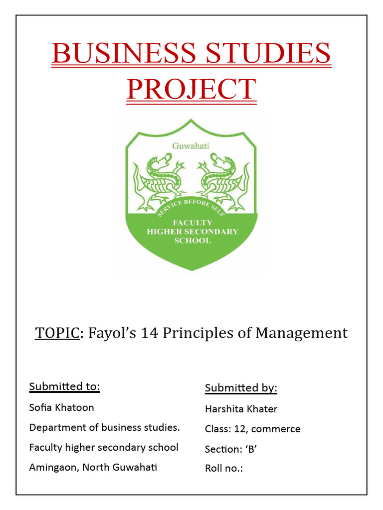 14 Principles of Management Questionnaire | PDF | Organizational ...