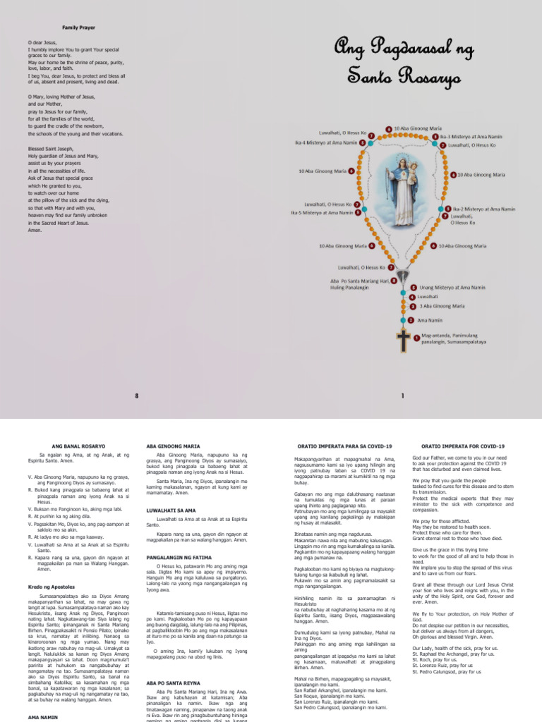Rosary Guide in Filipino and English PDF Free | PDF