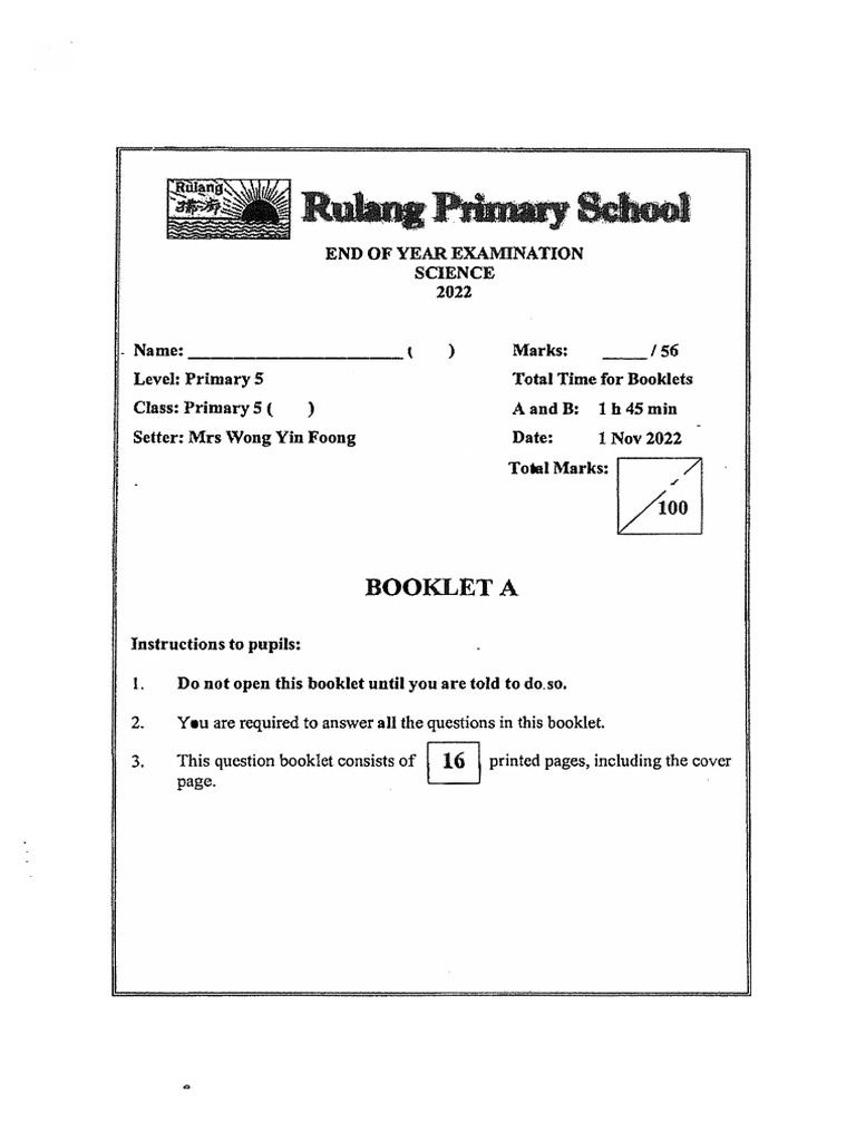 PNG 2022 EOY Exam Papers | PDF