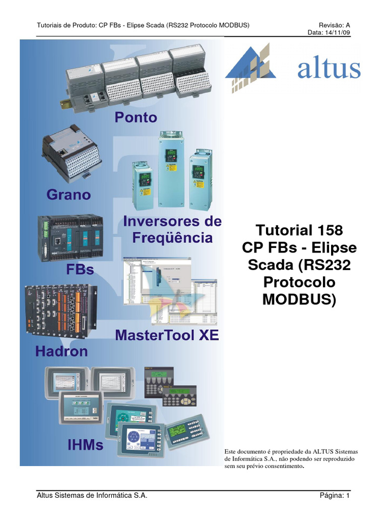 Tutorial 158 CP FBs - Elipse Scada (RS232 Protocolo MODBUS) | PDF | Scada | Janela (informática)