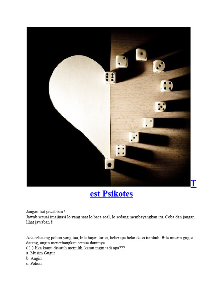 Psikotes Cinta: Interpretasi Simbol | PDF | Puisi