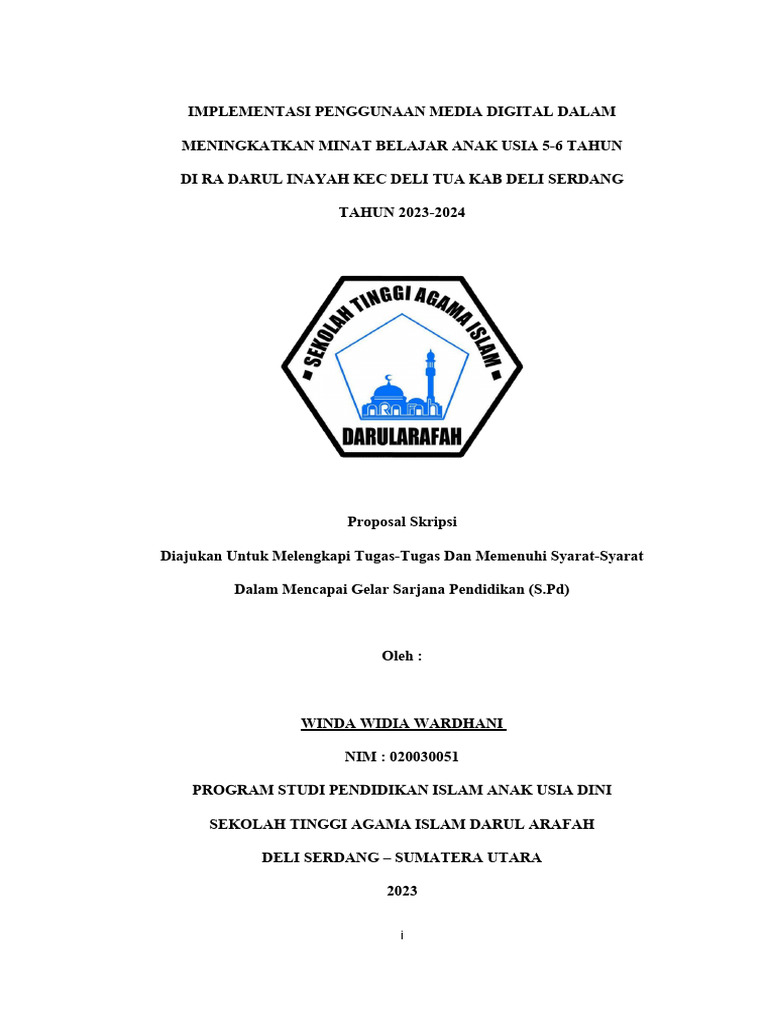 Proposal Winda | PDF