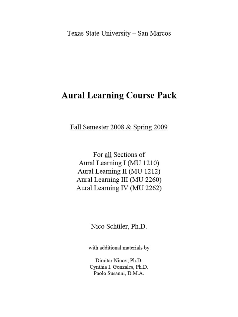 Aural Course Pack FS2008 | PDF | Chord (Music) | Elements Of Music