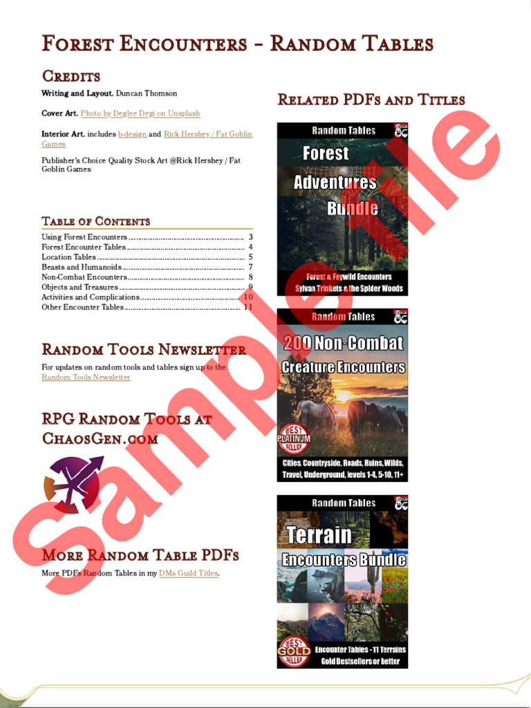 Forest Encounters | PDF | Trees