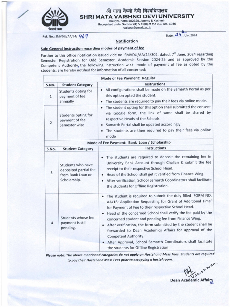 Academic Notification | PDF