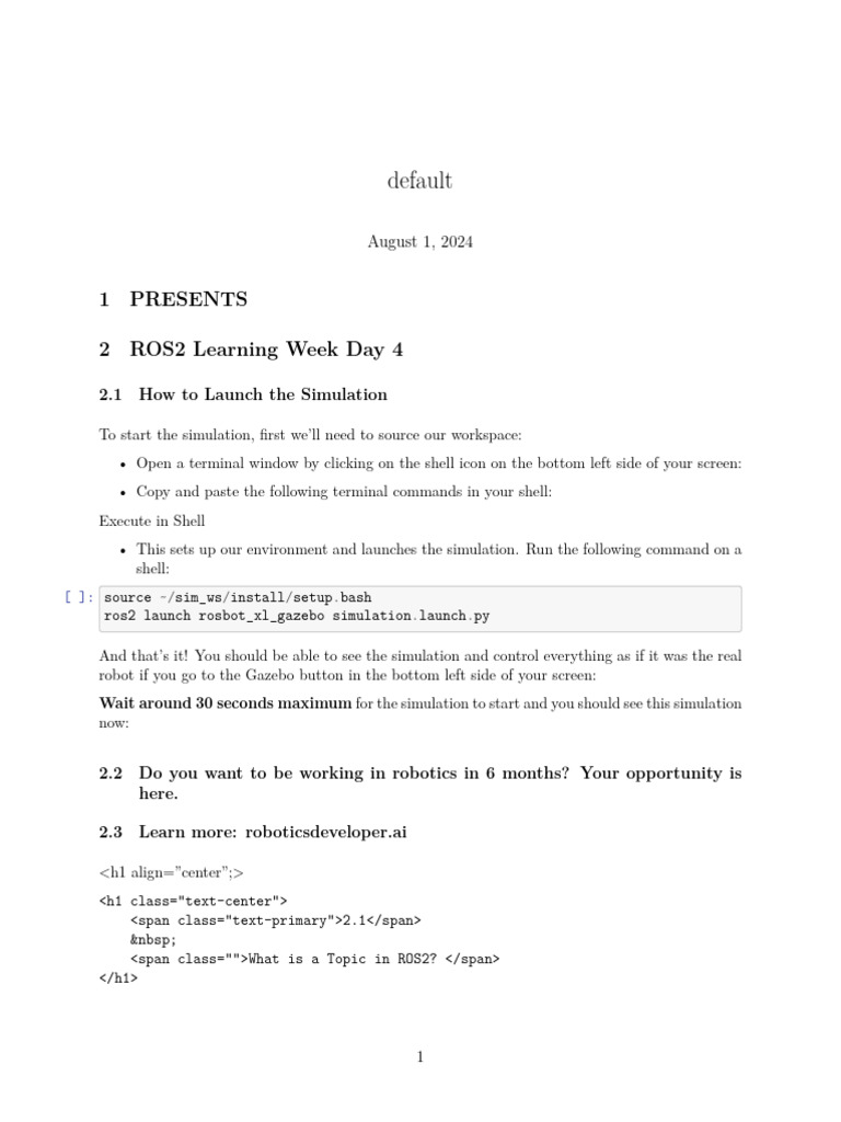 ROS2 Week Day 4 | PDF | Angle | Computing ROS2 Week Day 4 | PDF | Angle | Computing